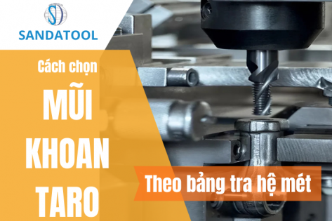 Cách chọn mũi khoan taro theo bảng tra hệ mét Sandatool